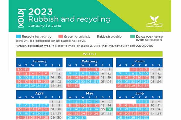 Look out for 2023 rubbish and recycling calendar | Mirage News